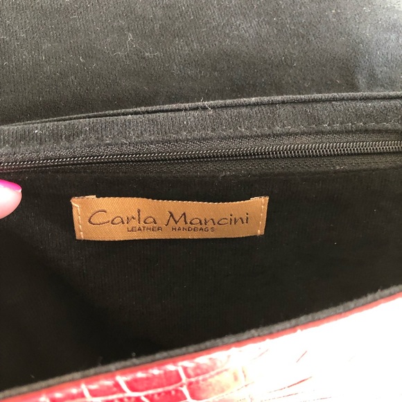 Carla Mancini | Bags | Carla Mancini Embossed Leather Shoulder Bag ...